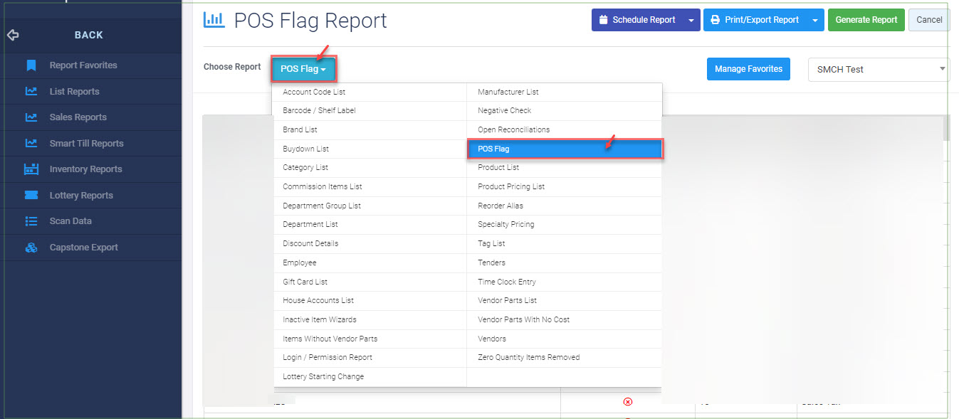 POS Flag Report