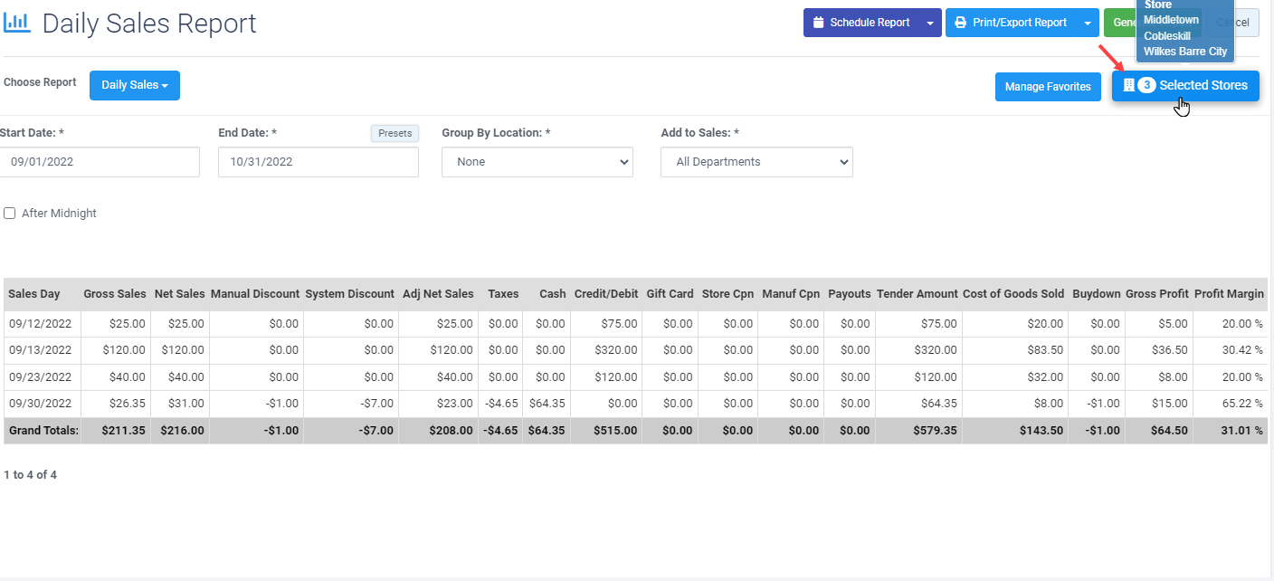 Daily Sales Report