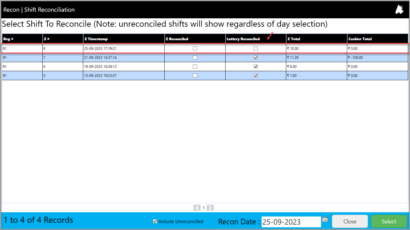 Lottery Reconciliation