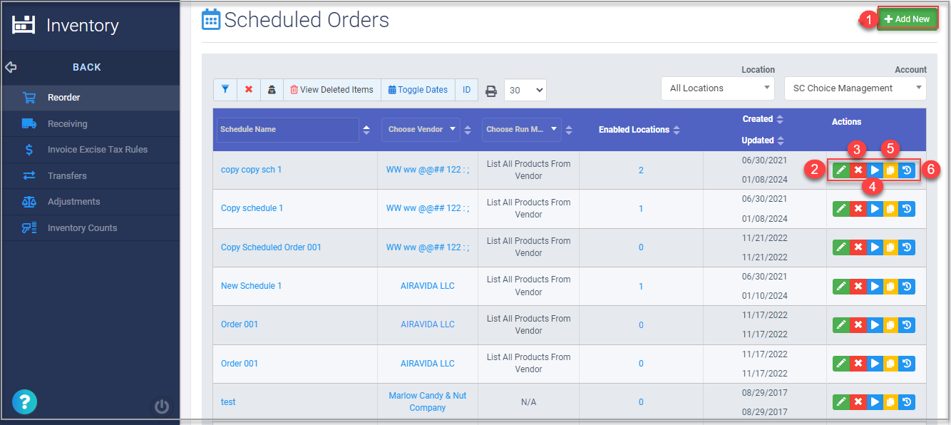 Scheduled Orders