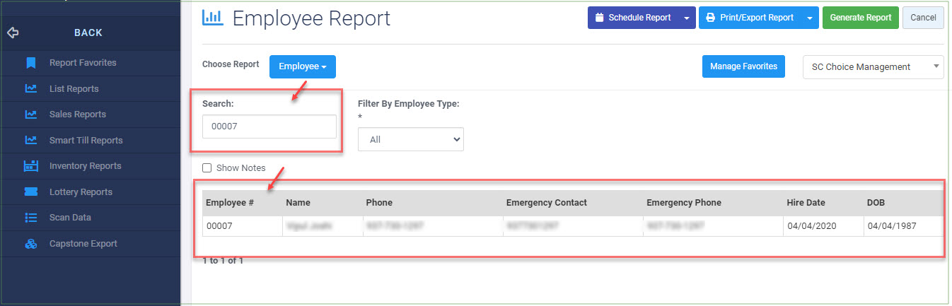 Employee List Report