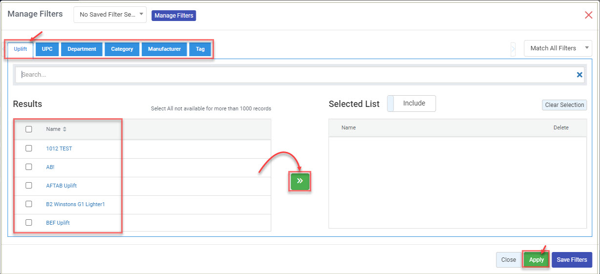 Uplift Transaction Report