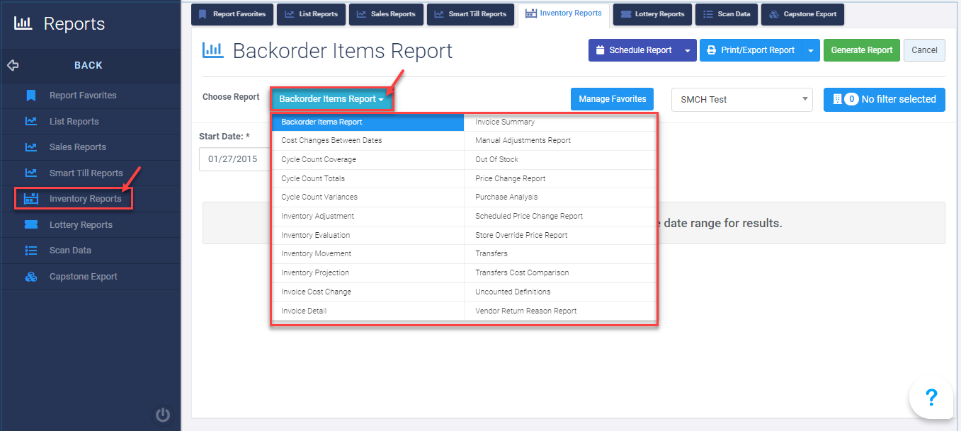 Backorder Items Report