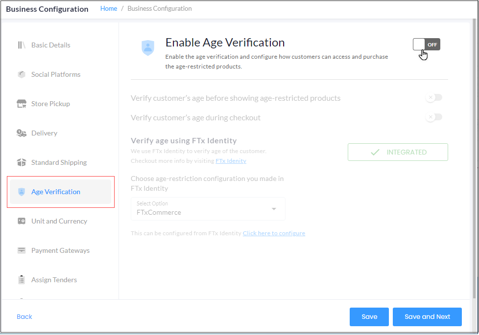 Age Verification Settings